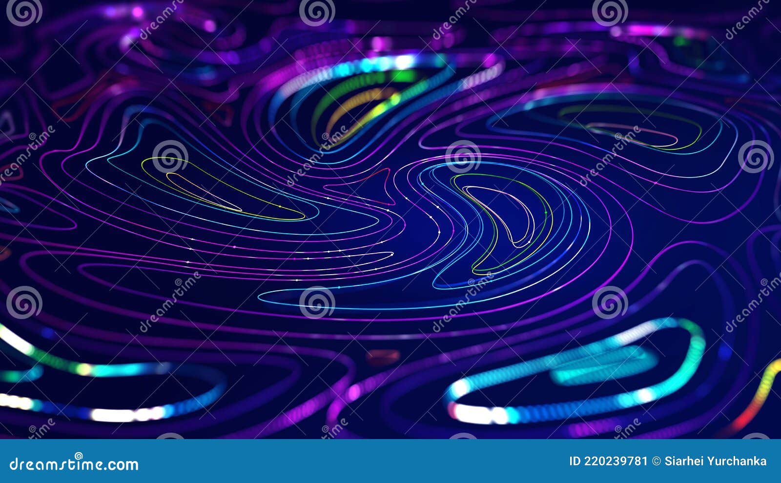 Big Data Concept. Information Field, Data Flow. Digital Neural Network ...