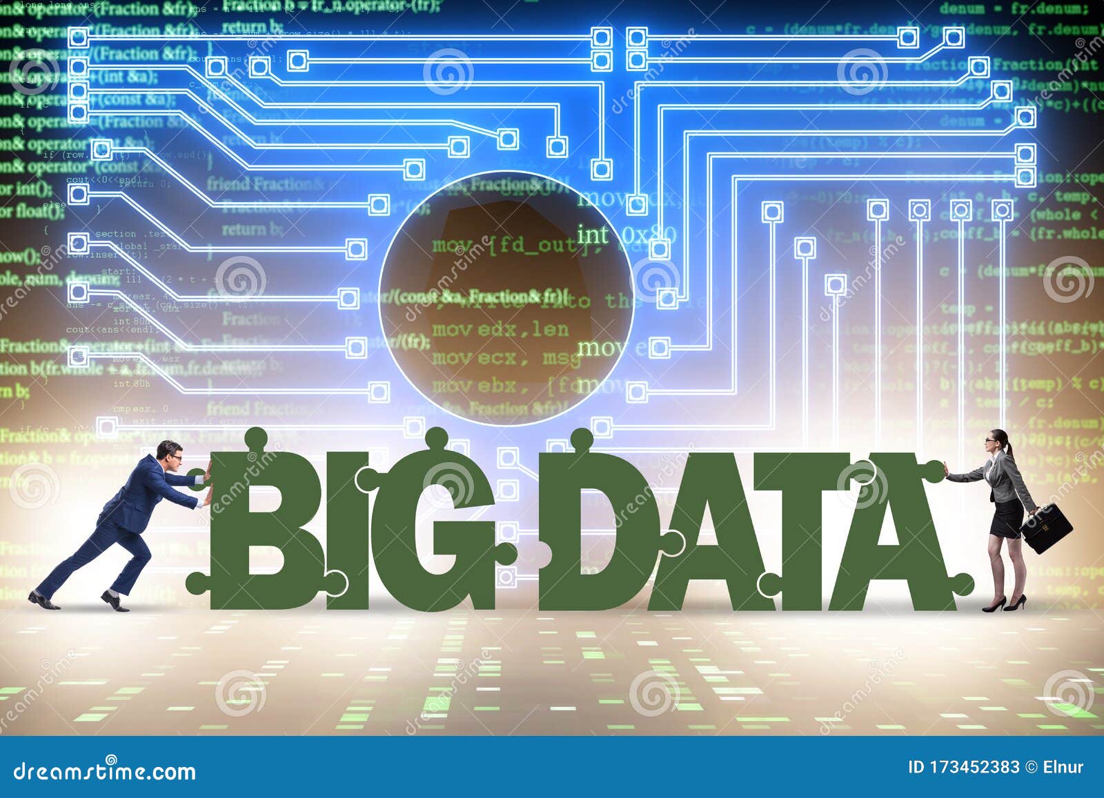 Big Data Concept with Jigsaw Puzzle Pieces Stock Image - Image of ...