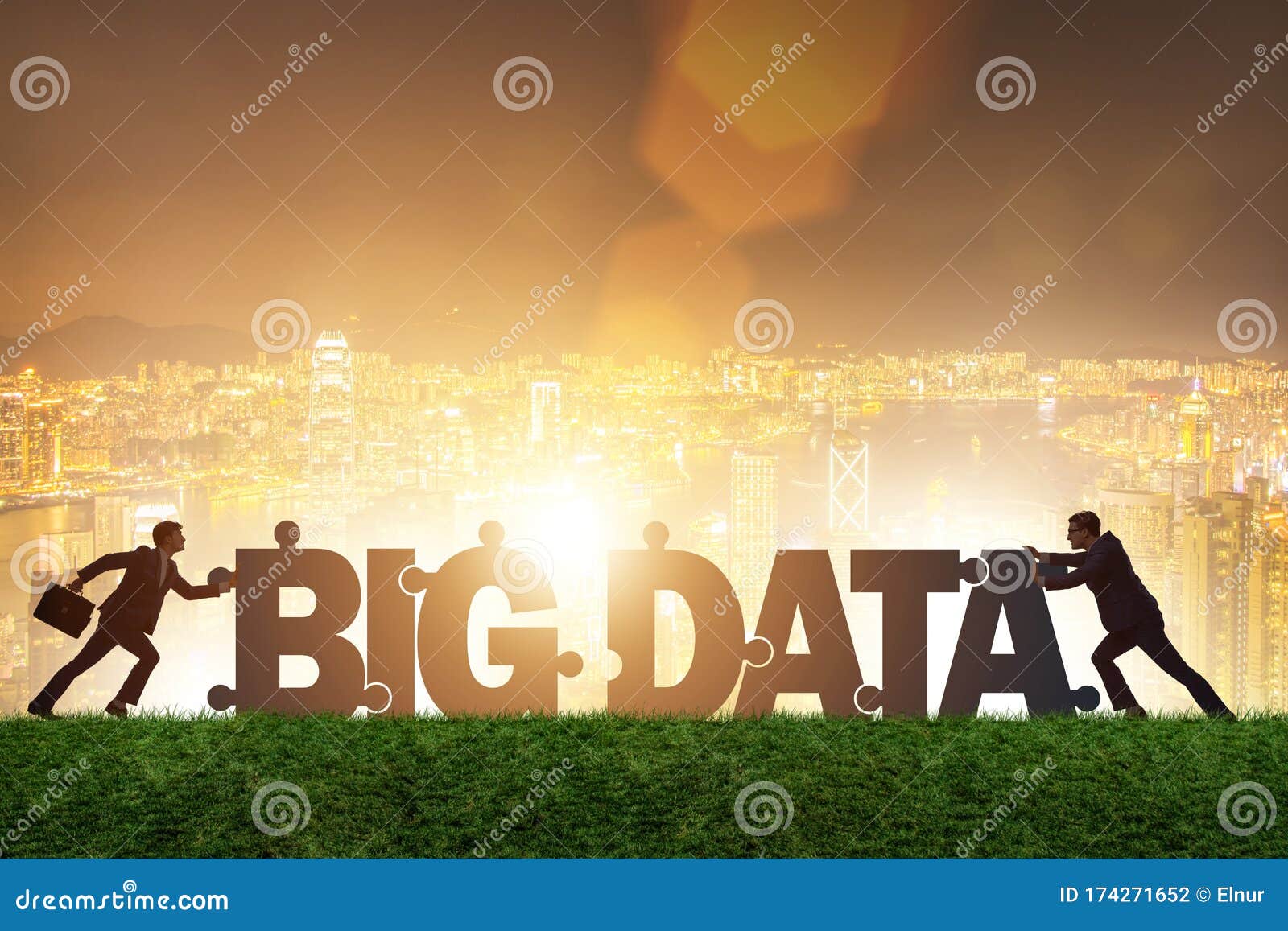 Big Data Concept with Jigsaw Puzzle Pieces Stock Photo - Image of ...