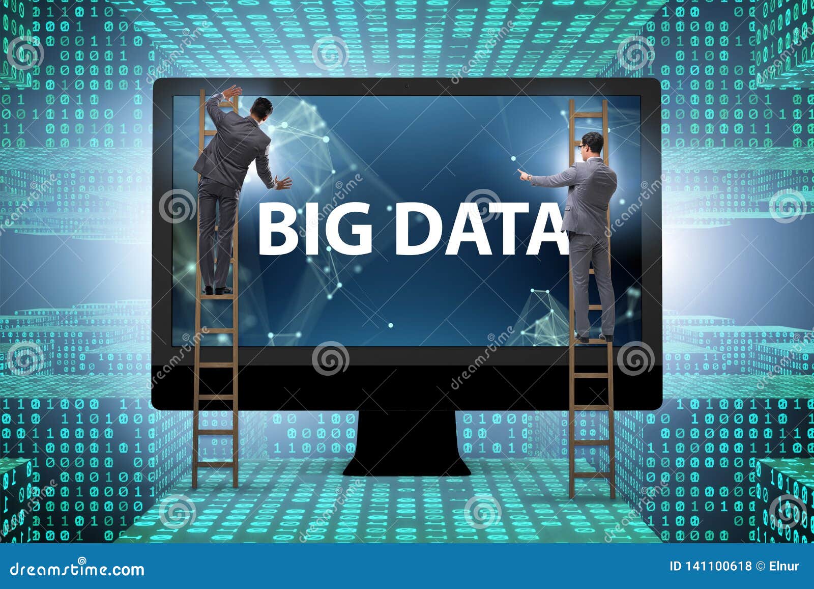 The Big Data Concept with Data Mining Analyst Stock Illustration ...