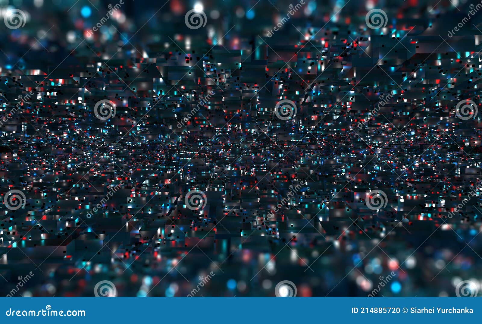 Blockchain Array Floating In Digital Cyberspace Of Bright Neon Diode ...