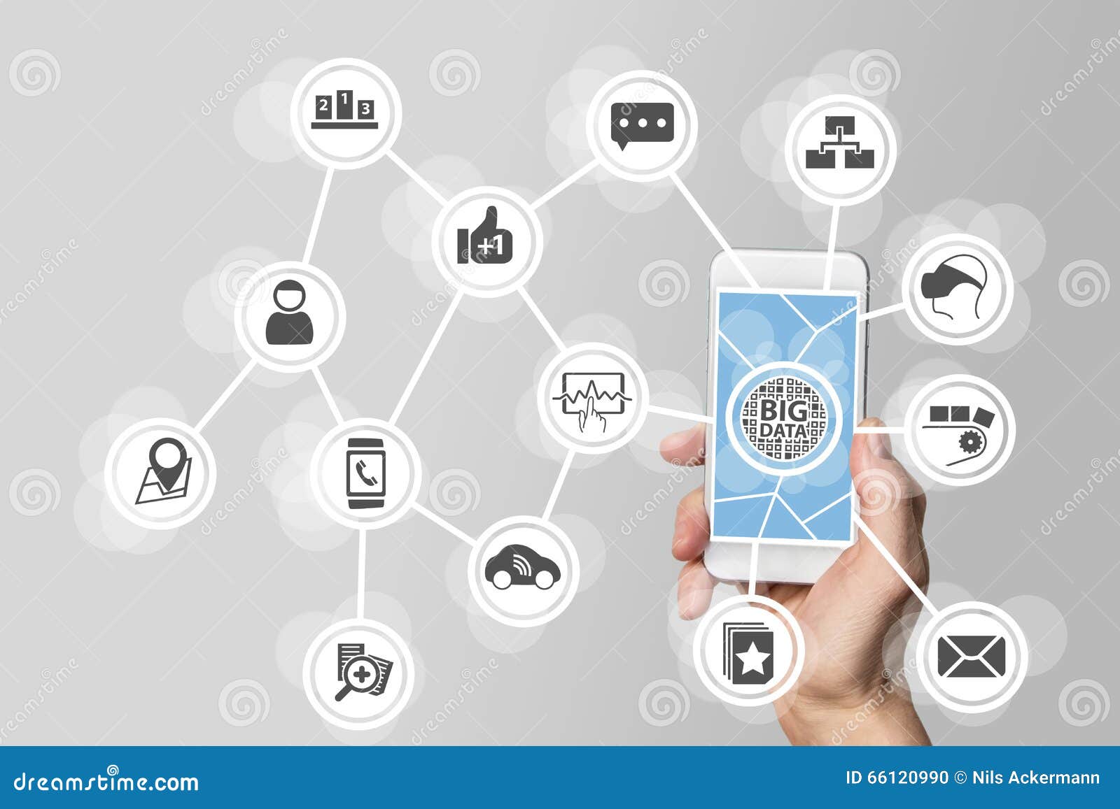 Digitization And Mobility Concept Illustrated By Hand Holding Modern ...