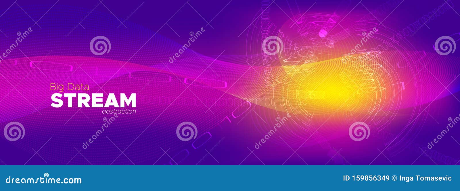 Big Data Concept. Purple Matrix Visualization Stock Vector ...