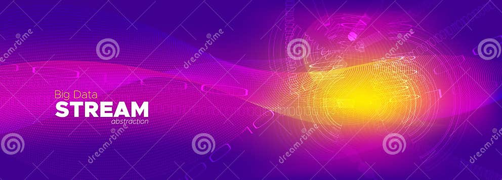 Big Data Concept. Purple Matrix Visualization Stock Vector ...