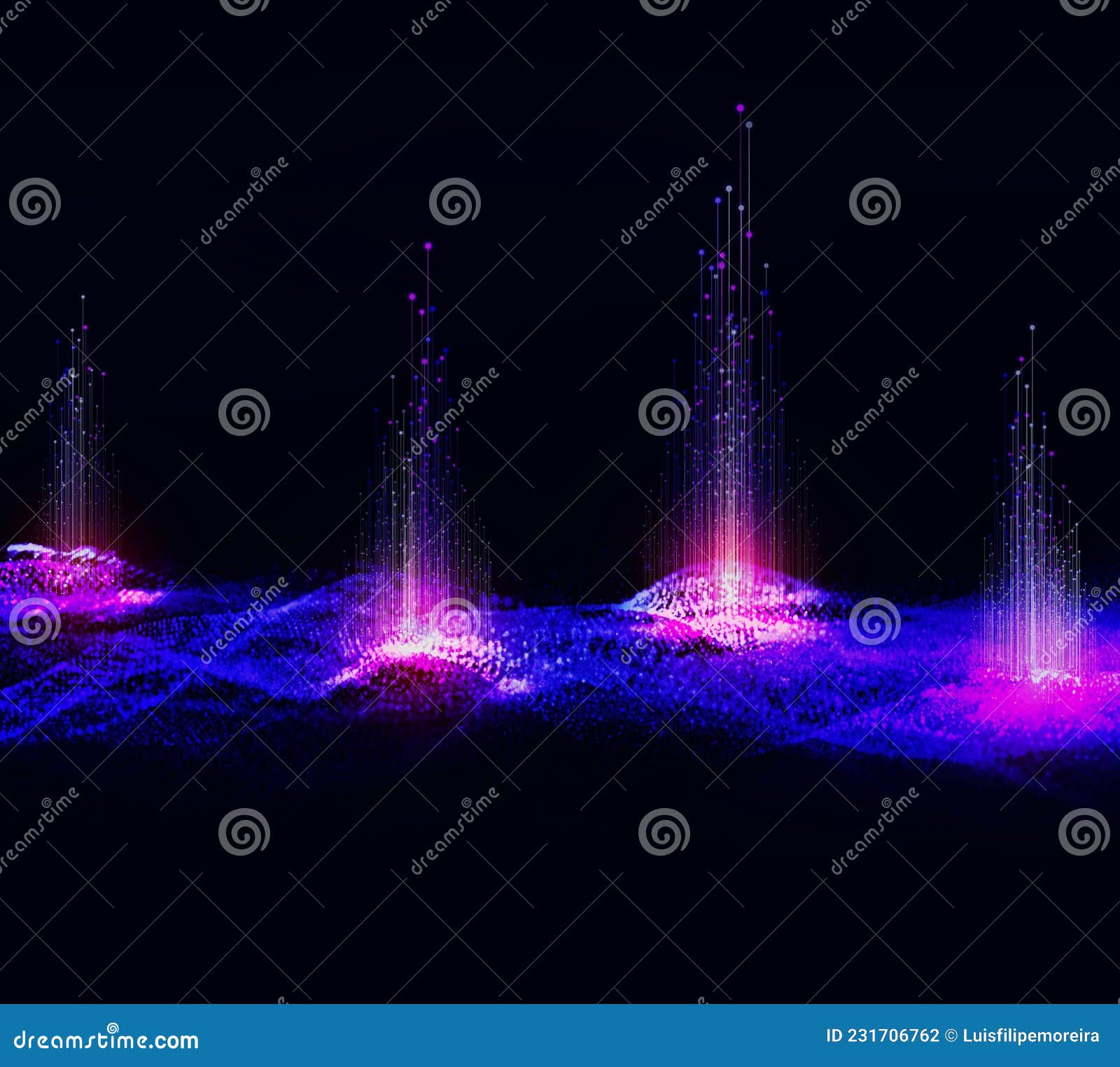 Big Data Concept with Salient Data Points on Digital Matrix Stock ...