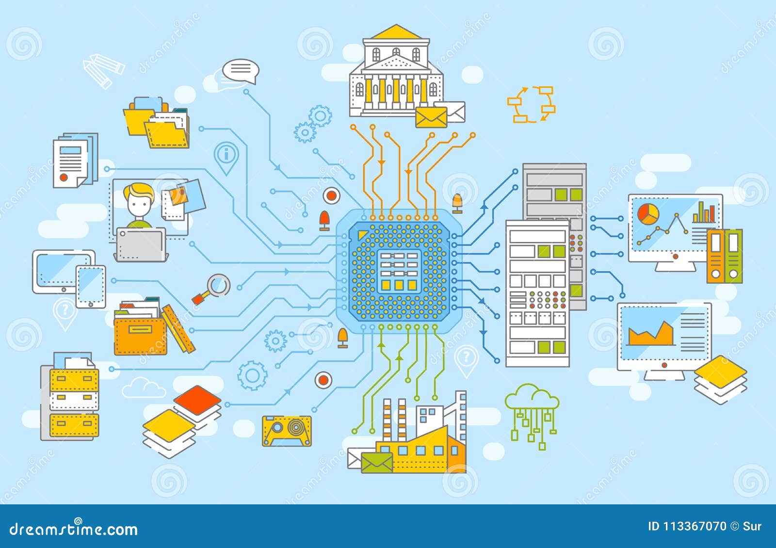 Big Data Concept Vector Illustration. Collection of Information, Data ... Big Data Concept Vector Illustration. Collection of Information, Data ...