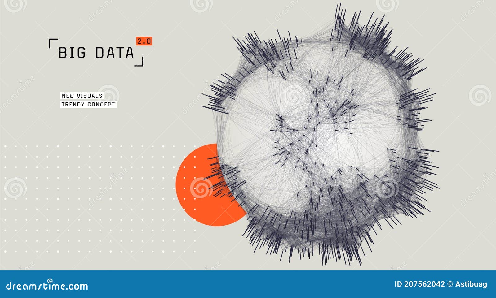 Big Data Concept Visualization. Distributed Network. Social Media Graph ...