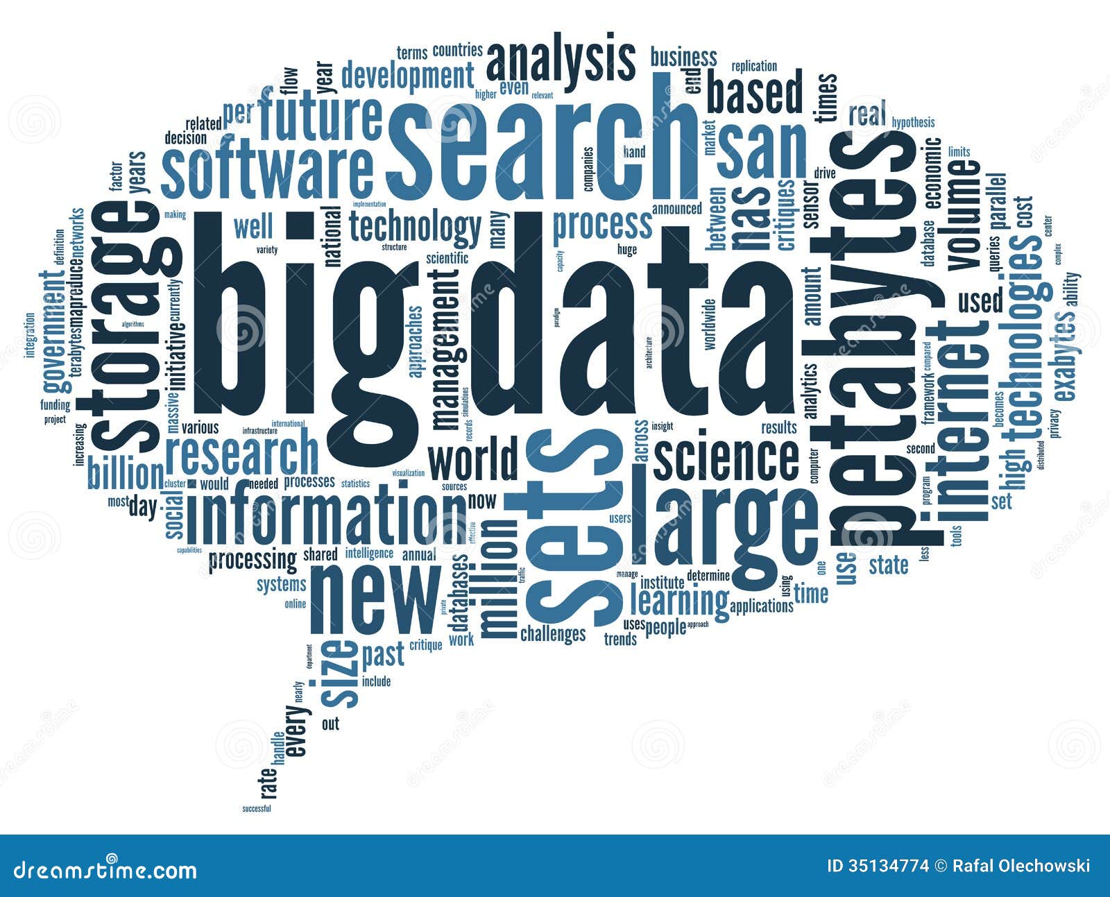 Big Data Concept in Word Cloud Stock Illustration - Illustration of ...