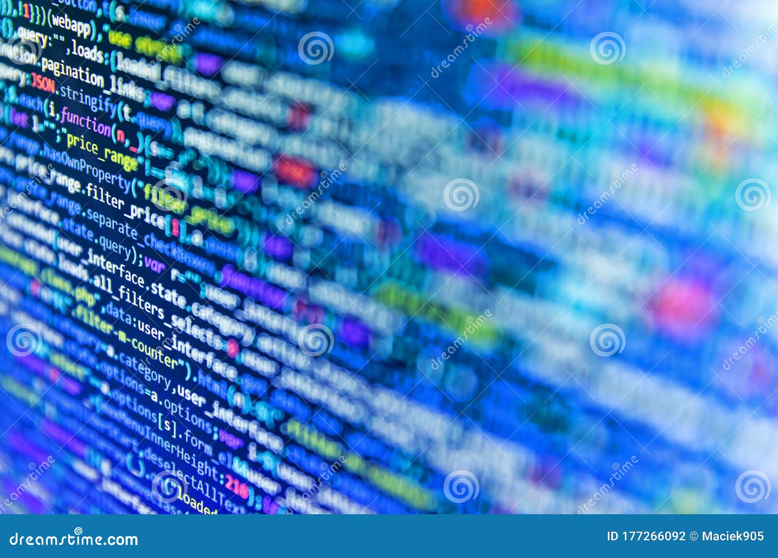 Big Data Concepts Working In Cyberspace Environment Computer Language Script Code Screen Stock 9784