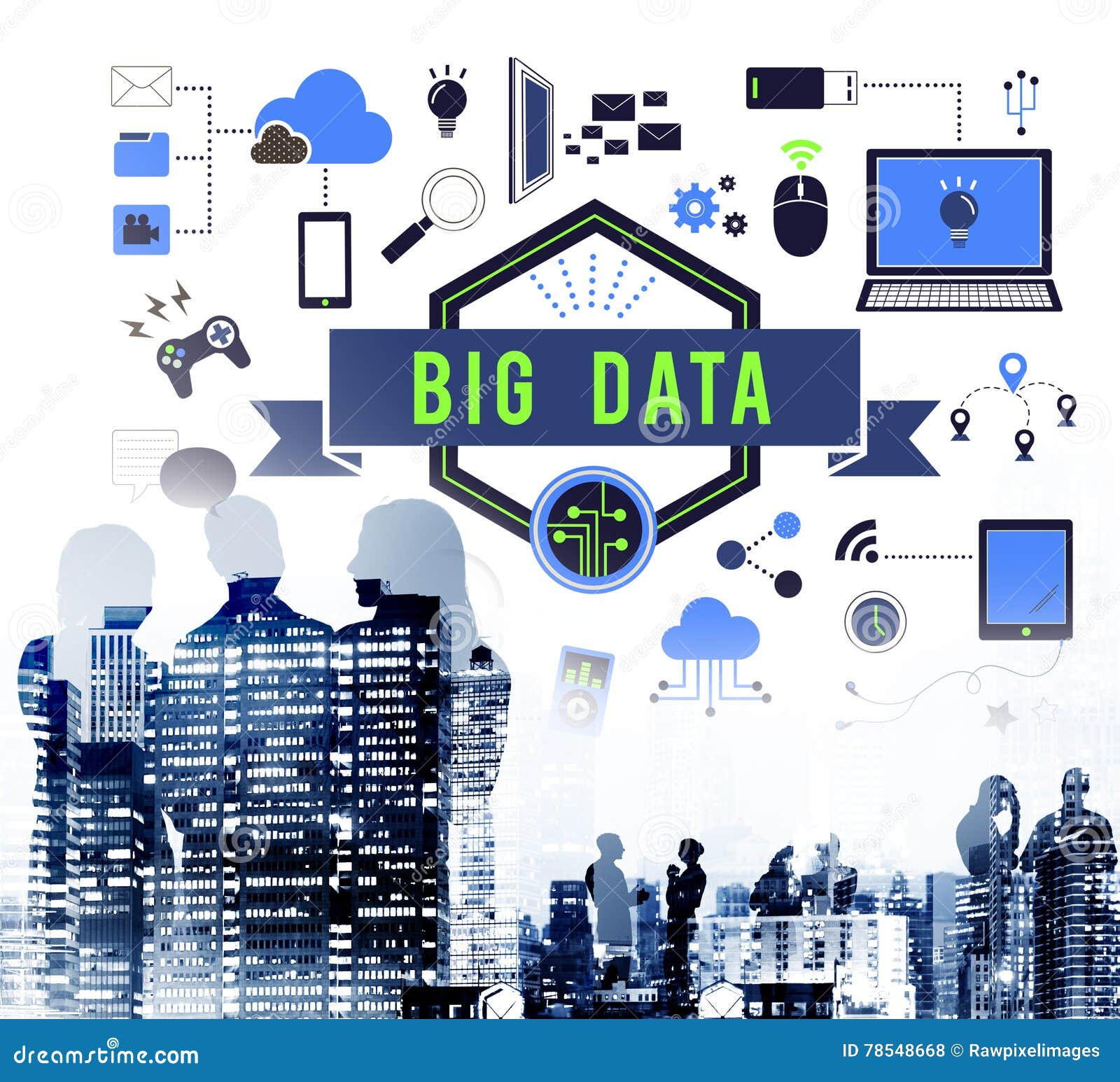 Big Data Connect Technology Gadget Concept Stock Illustration ...