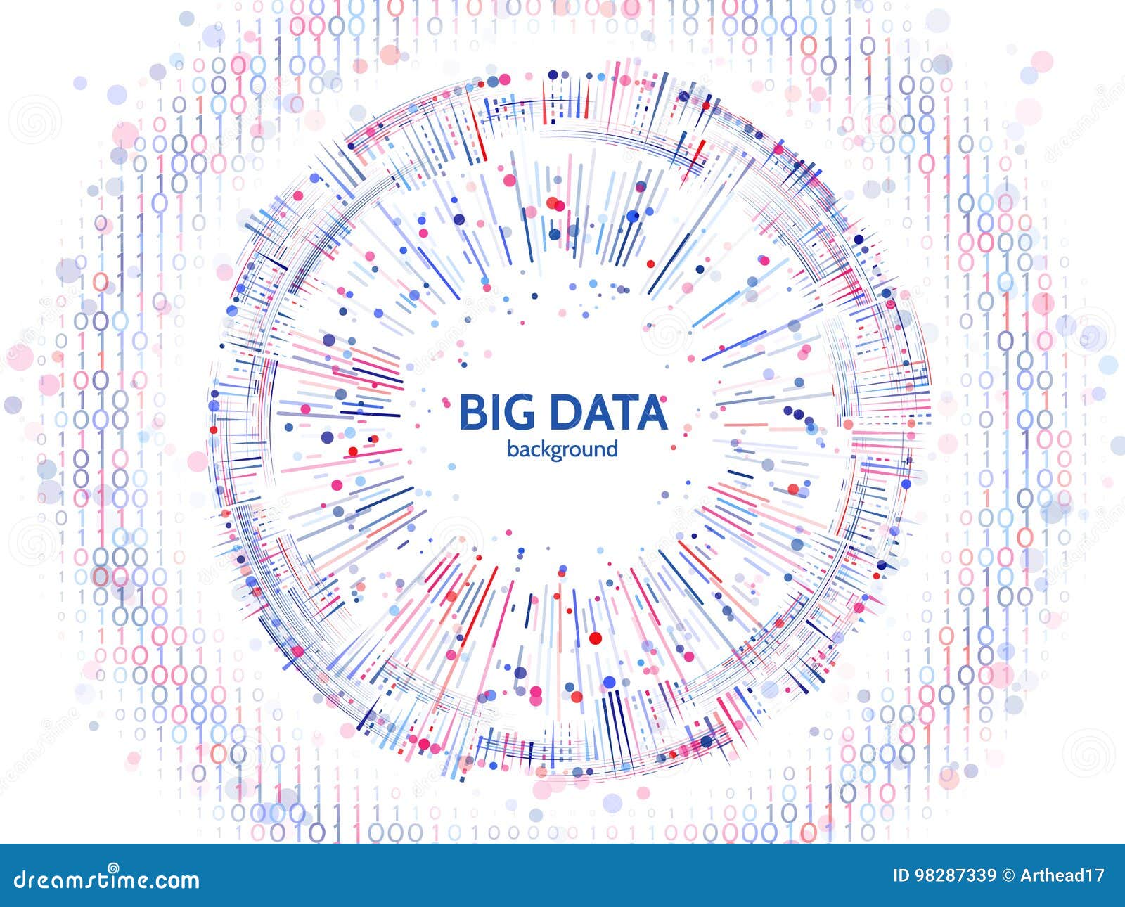 Big Data Connection Structure Abstract Element With Lines Dots And Binary Code Big Data