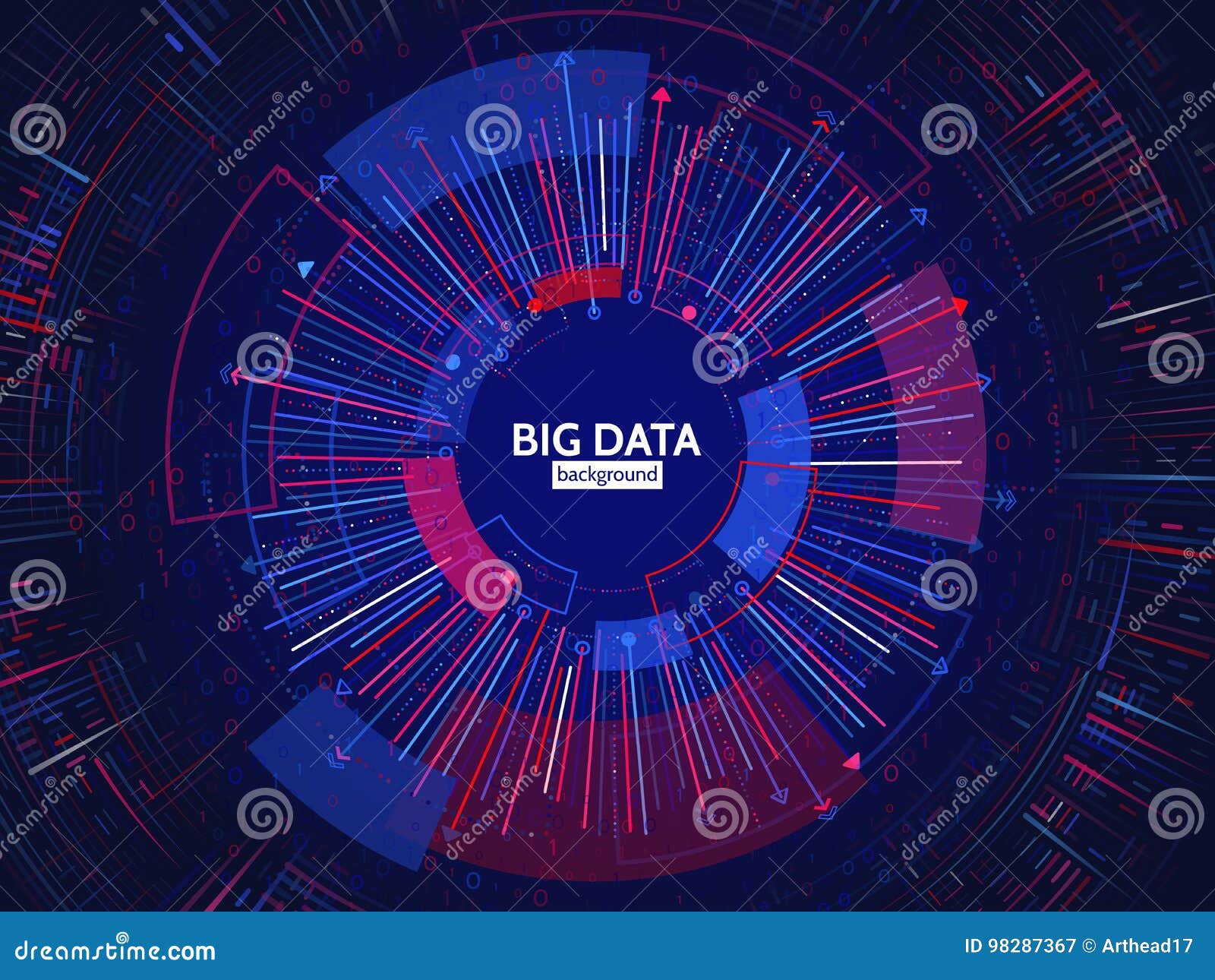 Big Data Connection Structure Abstract Element With Lines Dots And Binary Code Big Data