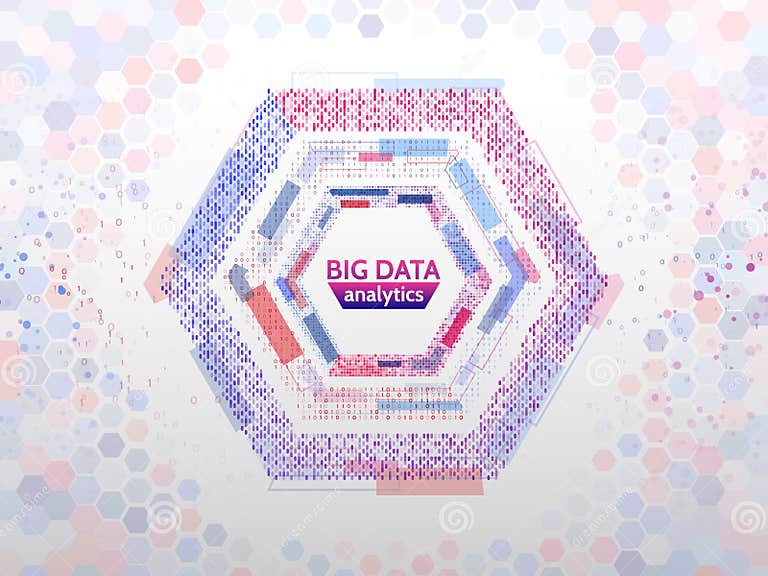 Big Data Connection Structure. Abstract Element with Lines, Dots and ...