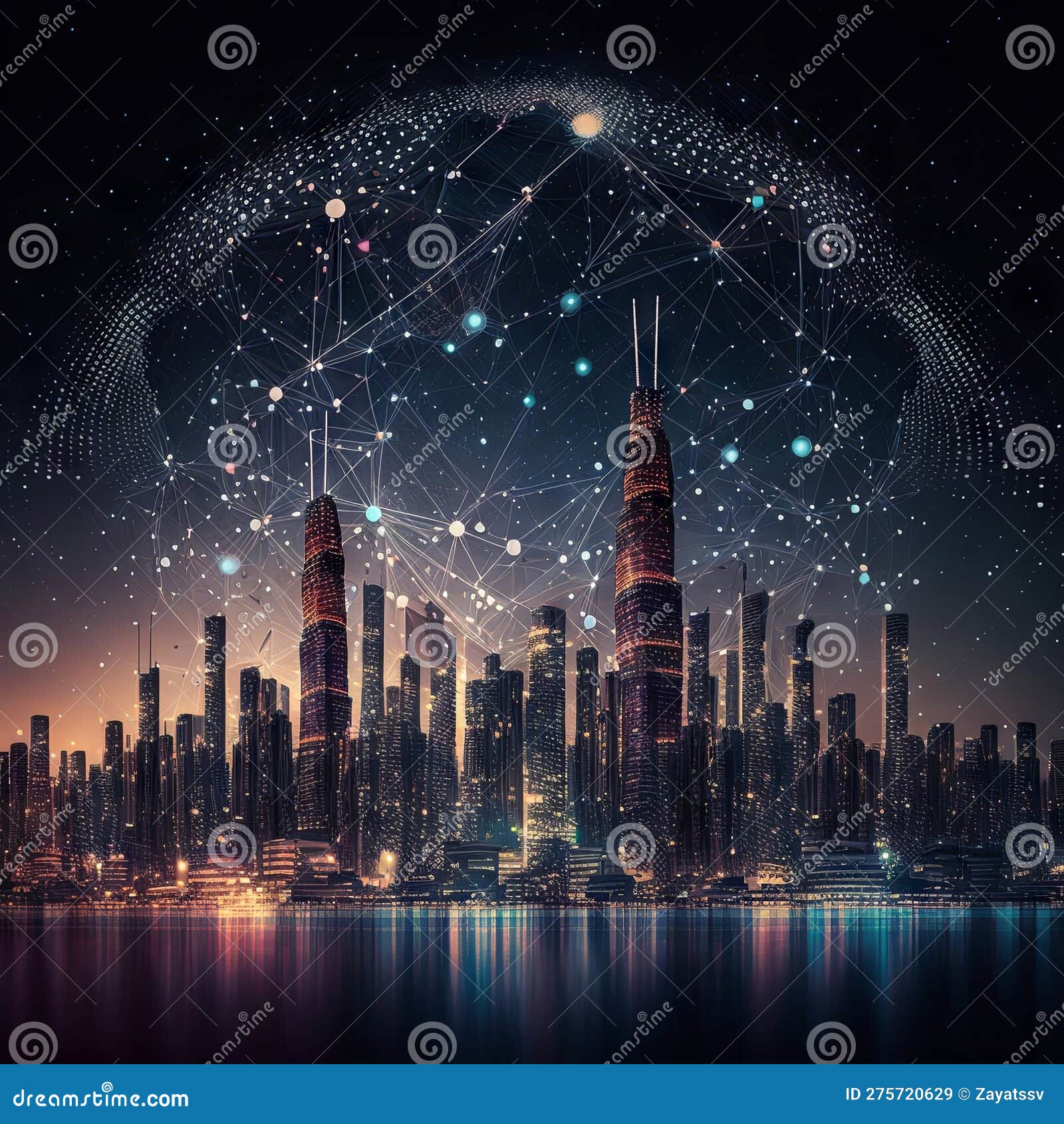 Big Data Connection Technology Concept, AI Generative Stock ...