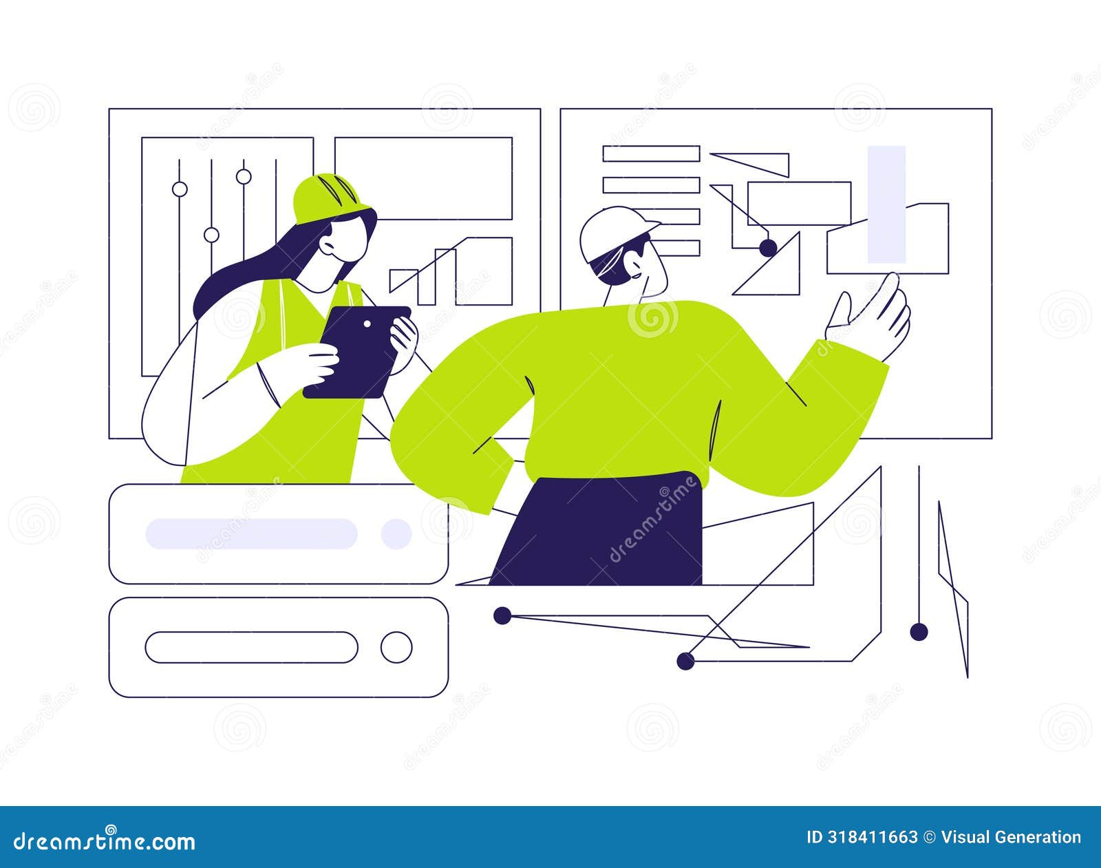 Big Data in Construction Abstract Concept Vector Illustration. Stock ...