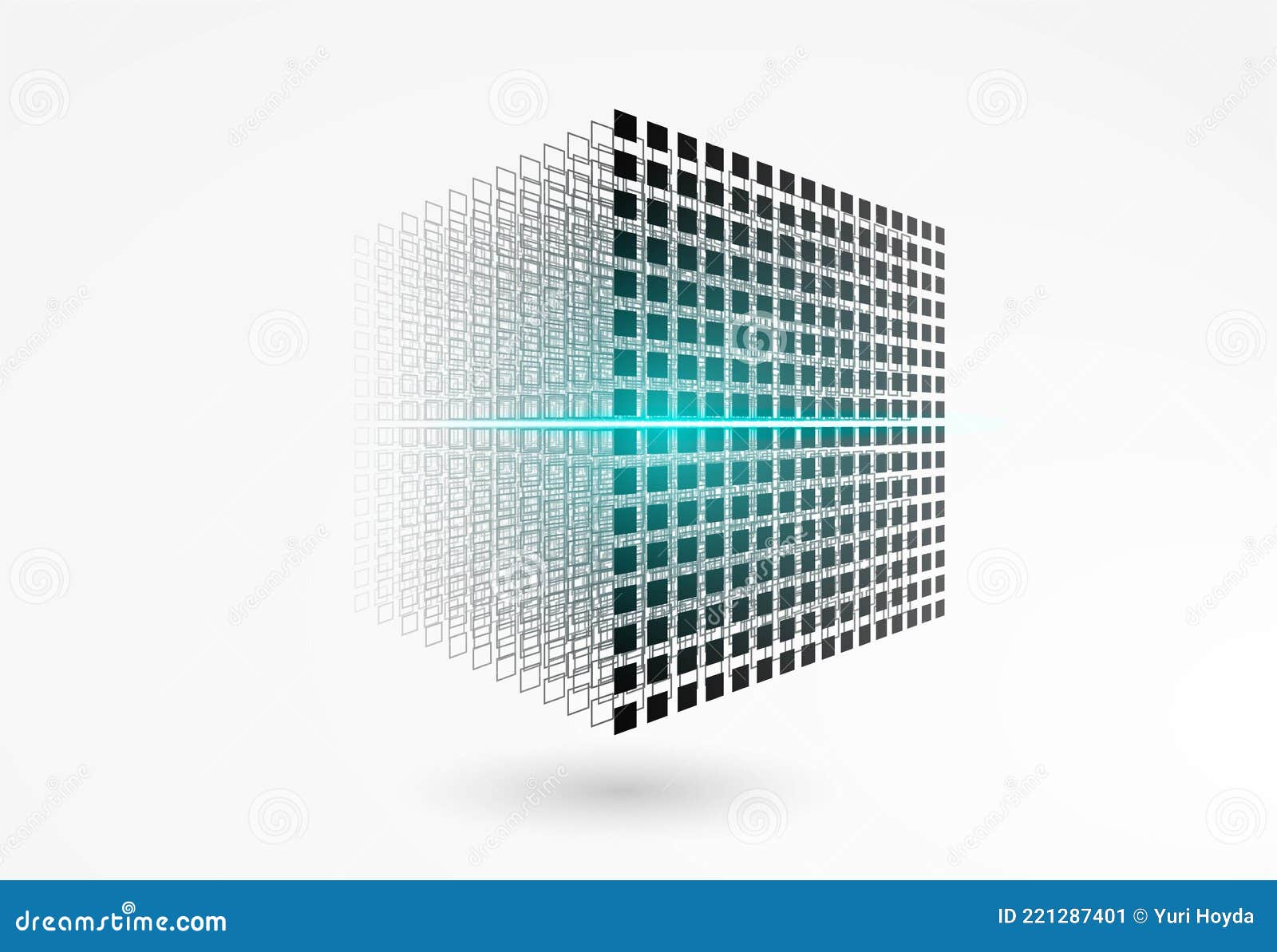 Blockchain Technology. Big Data Cube. 3D Geometric Cube from Small ...