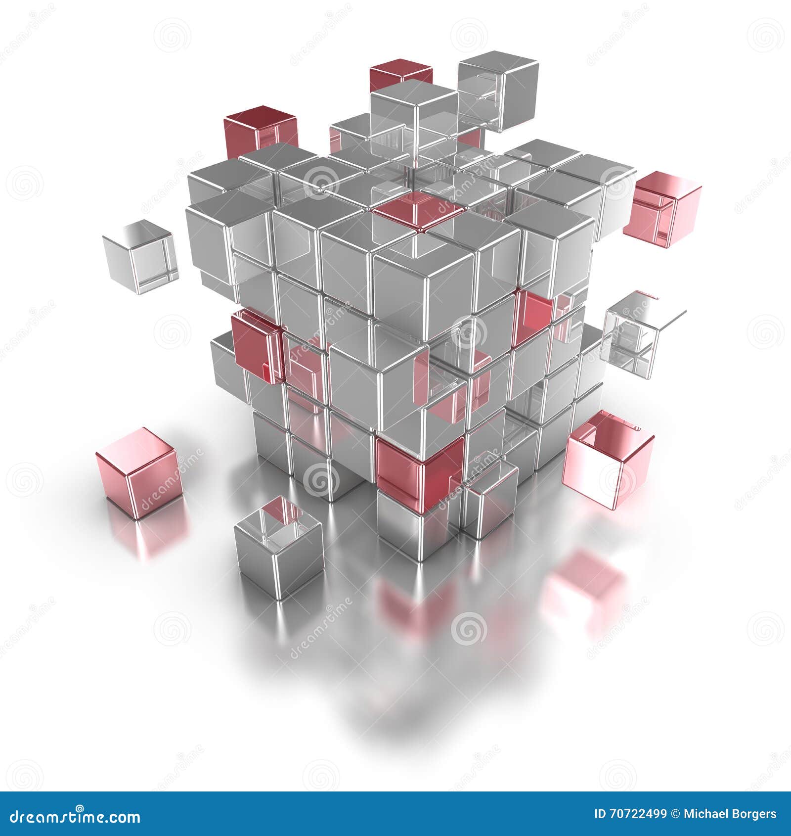 Big Data Cubes Concept Illustration Silver, Blue,red and Green Stock ...