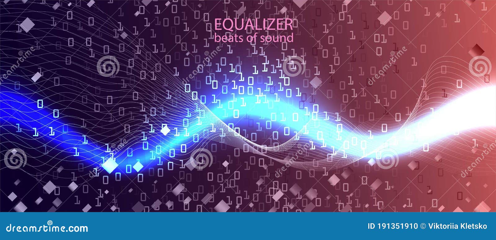 Big Data Cyber Vector Background. Matrix Falling Binary Code. Purple Pink Blue Background Stock ...