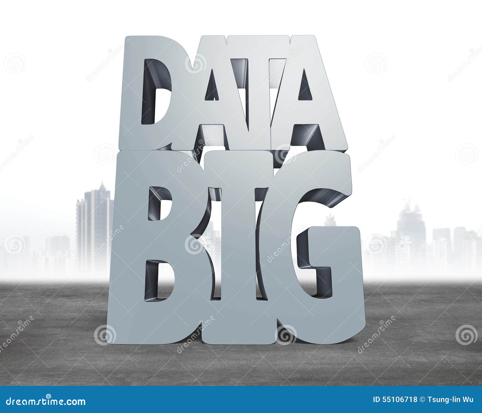 Big Data 3D Word with Gray Color Stock Illustration - Illustration of ...