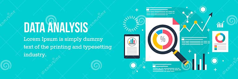 Big Data - Data Analysis Concept - Flat Design Web Banner Stock Vector ...