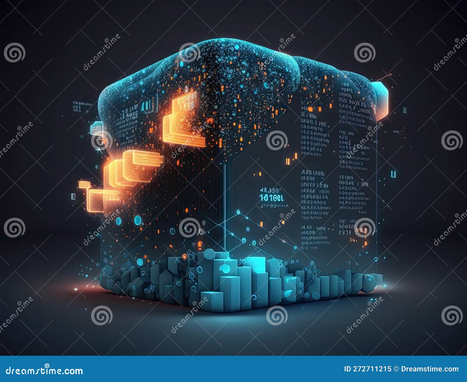 Big Data Database Cloud Computing AI Concept. Generative AI Stock ...