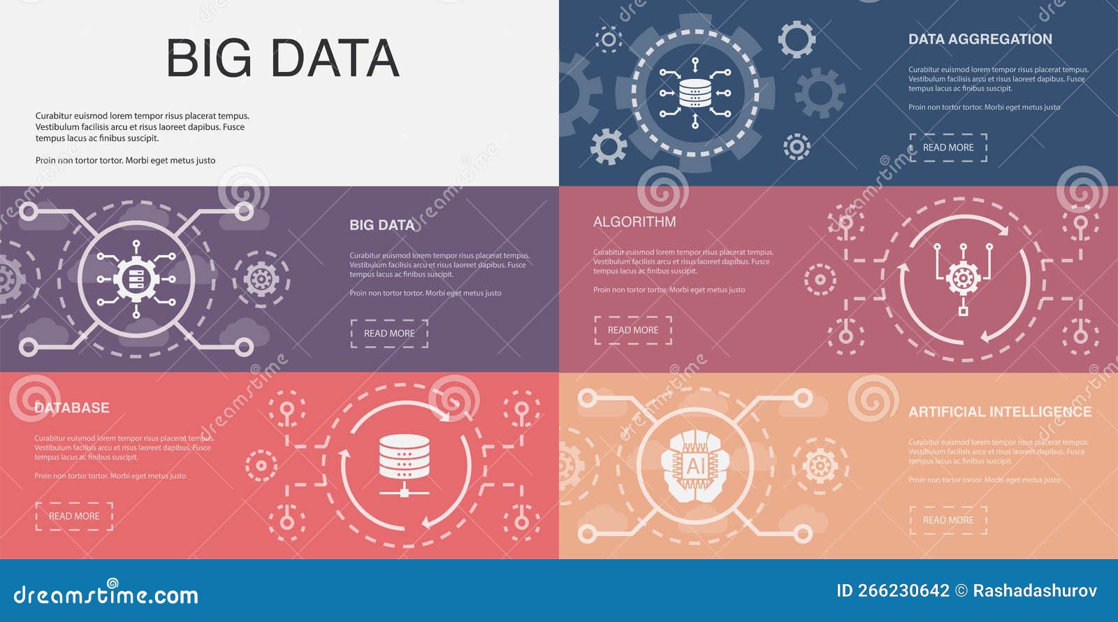 Big Data Database Data Aggregation Stock Vector Illustration Of Website Algorithm 266230642
