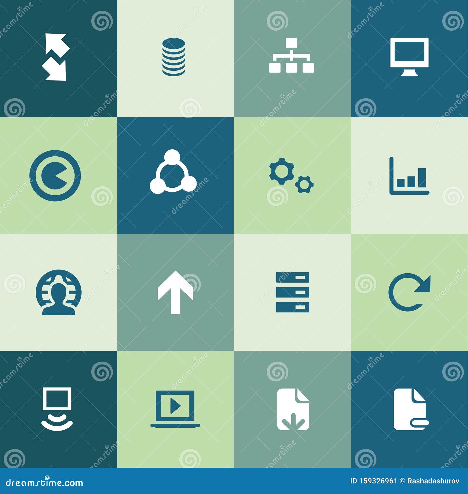 Big Data, Database Icons Universal Set Stock Vector - Illustration of ...