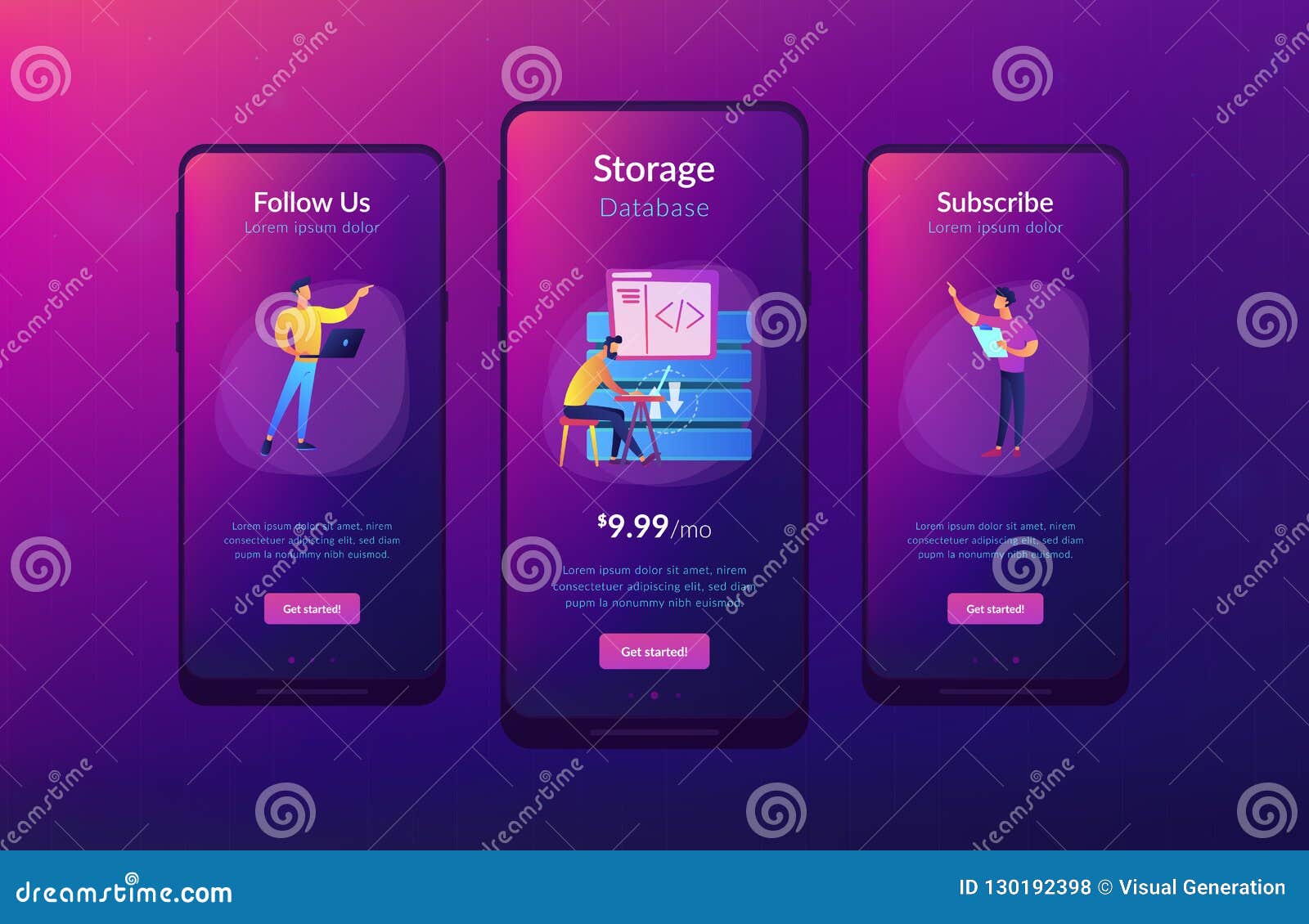 Big Data Developer App Interface Template. Stock Vector - Illustration ...