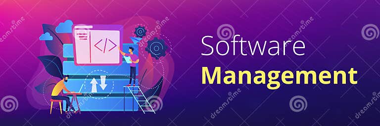 Big Data Developer Header Banner. Stock Vector - Illustration of desk ...