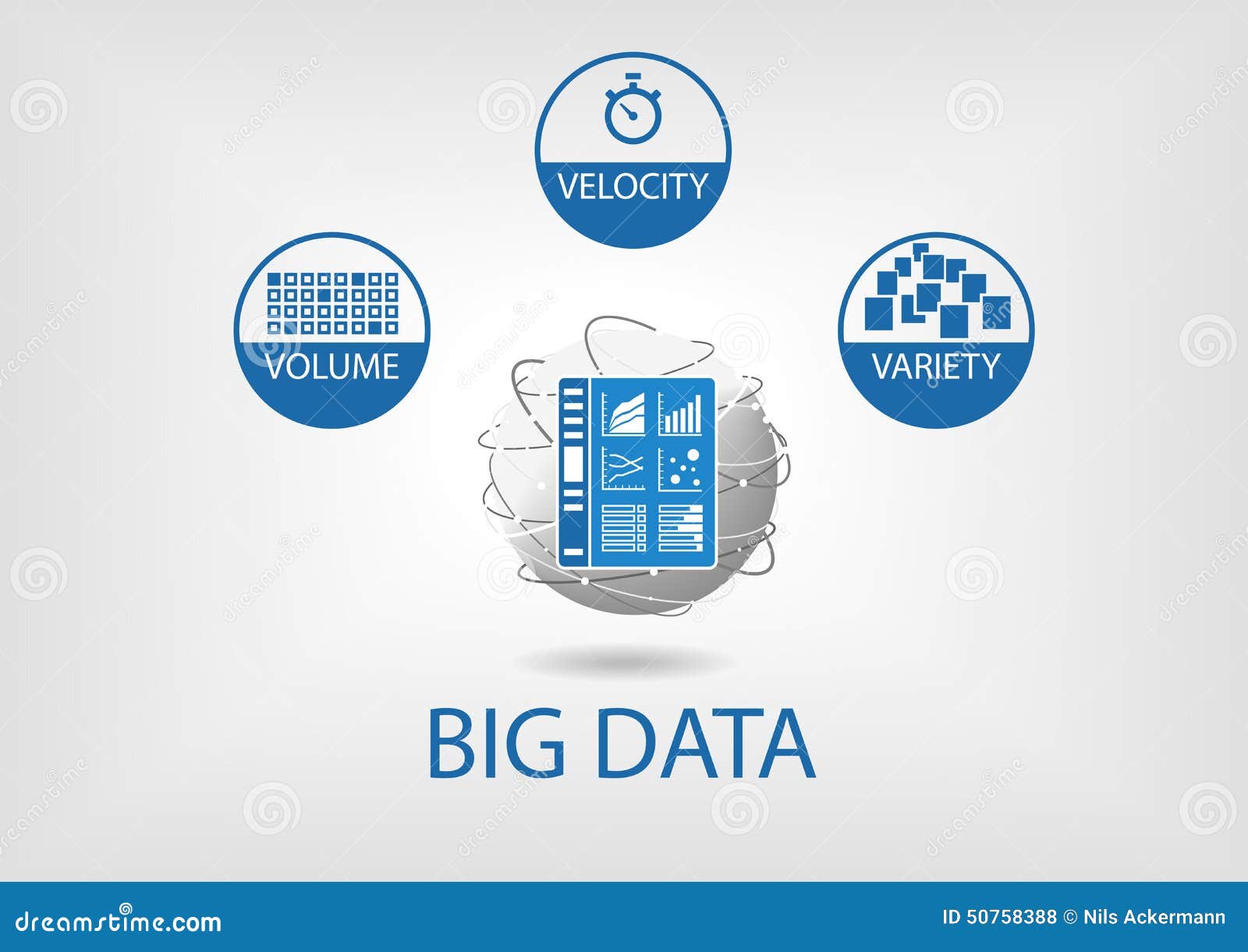 Big Data Digital Analytics Dashboard Illustration. Stock Vector ...