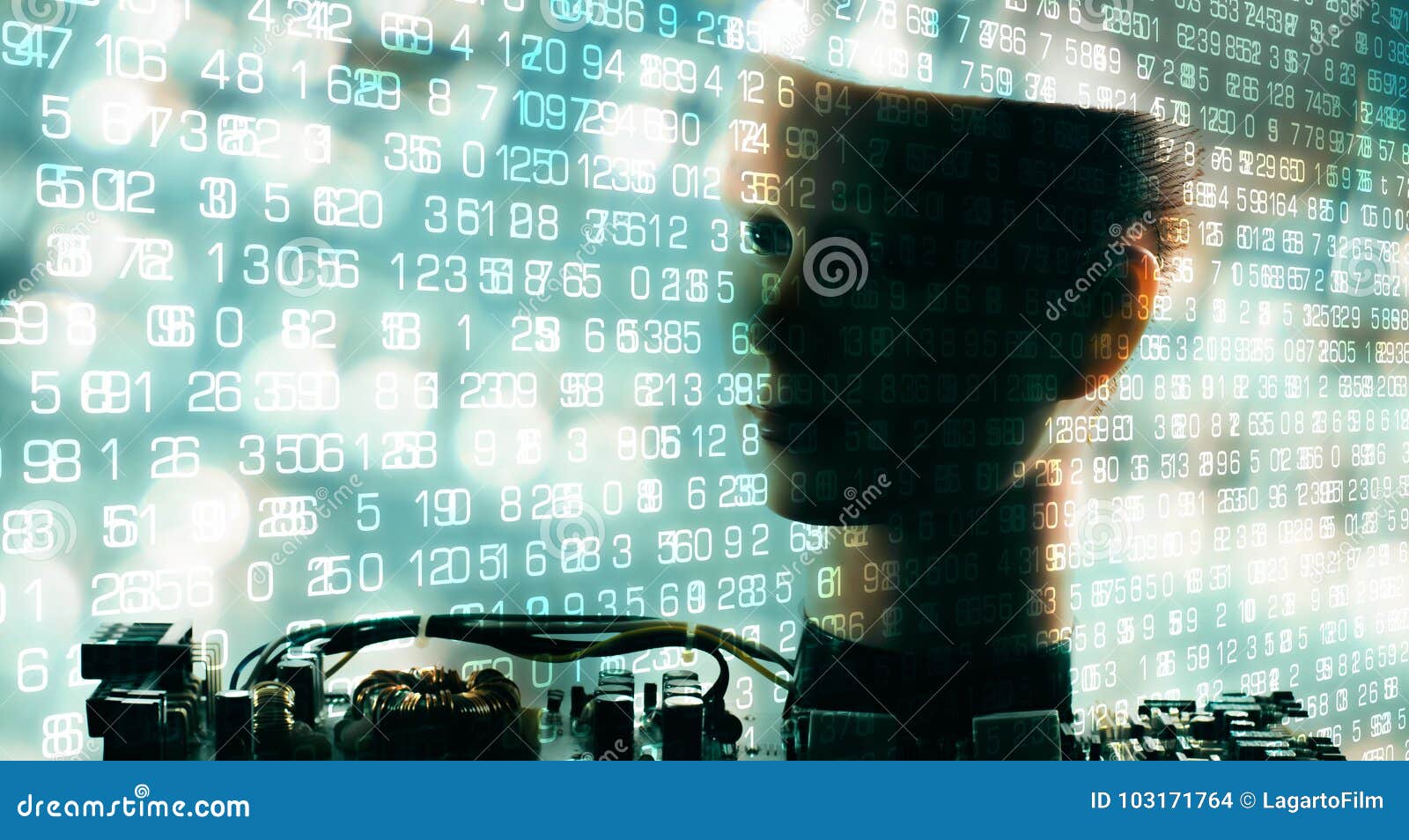 Big Data Digits, Ai Robot Communication Stock Photo - Image of ...