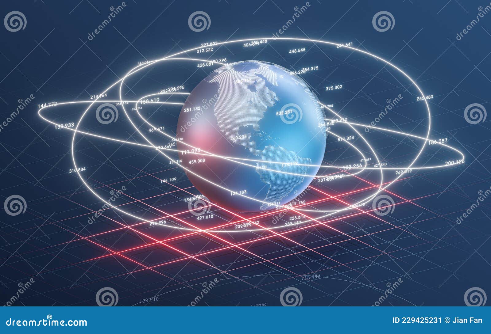 Big Data and the Earth, Information Technology Concept, 3d Rendering ...