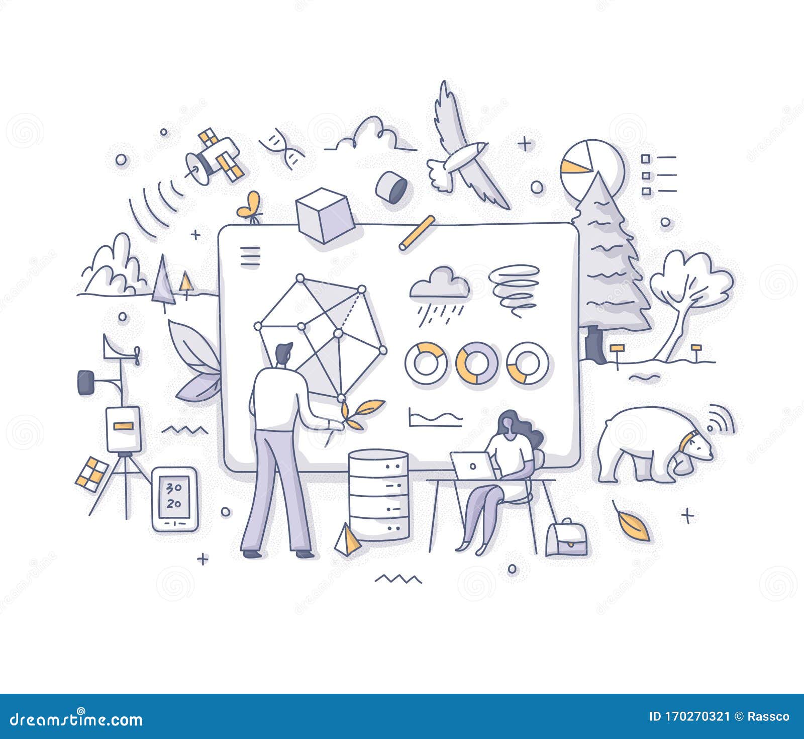 Big Data in Ecological Science Stock Vector - Illustration of ecology ...