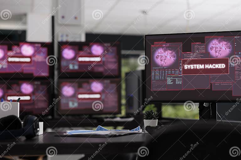 Big Data it Empty Office Displaying Critical Error Message Showing on ...