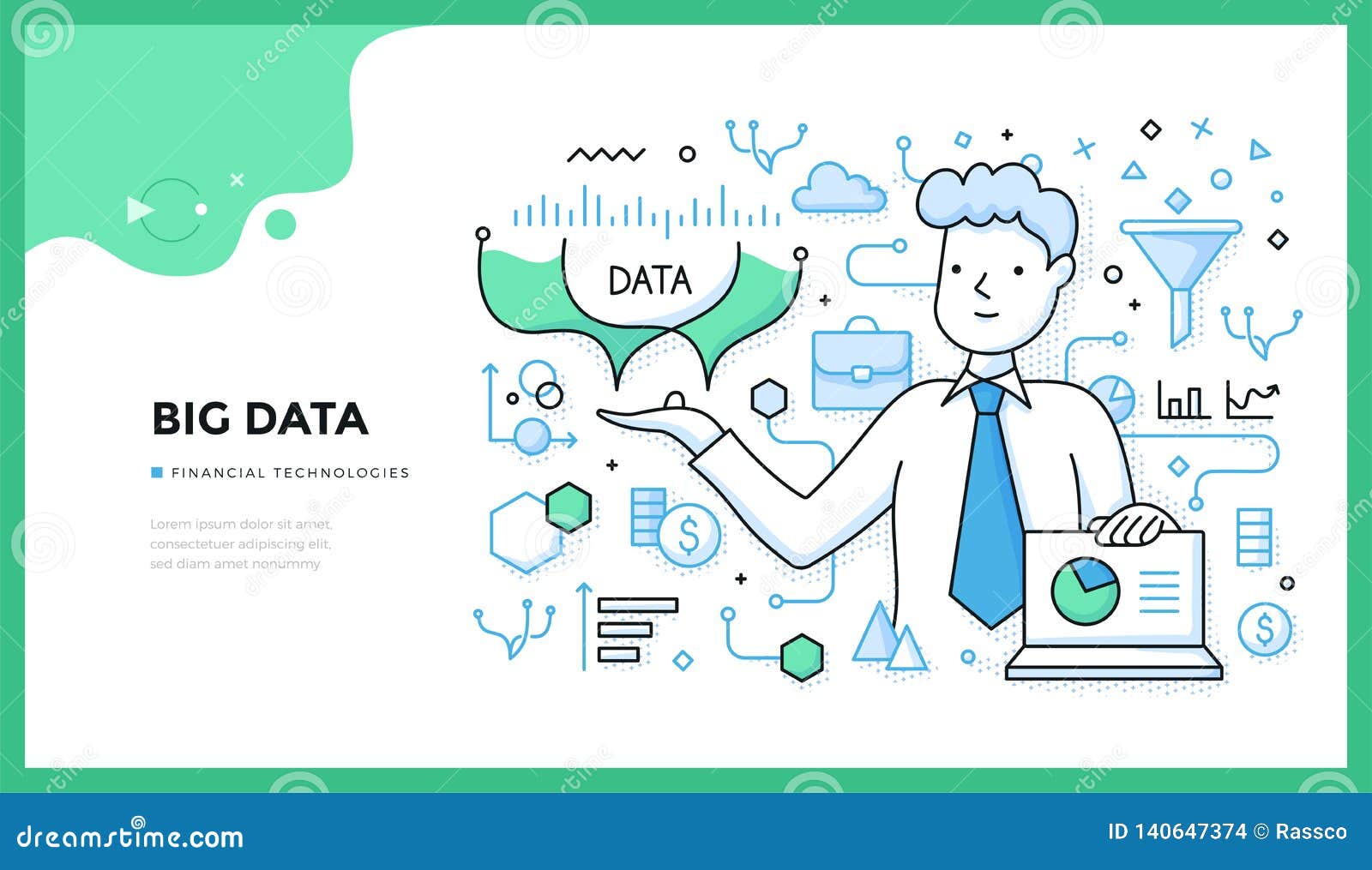Big Data. Financial Technologies Trends Stock Vector - Illustration of ...