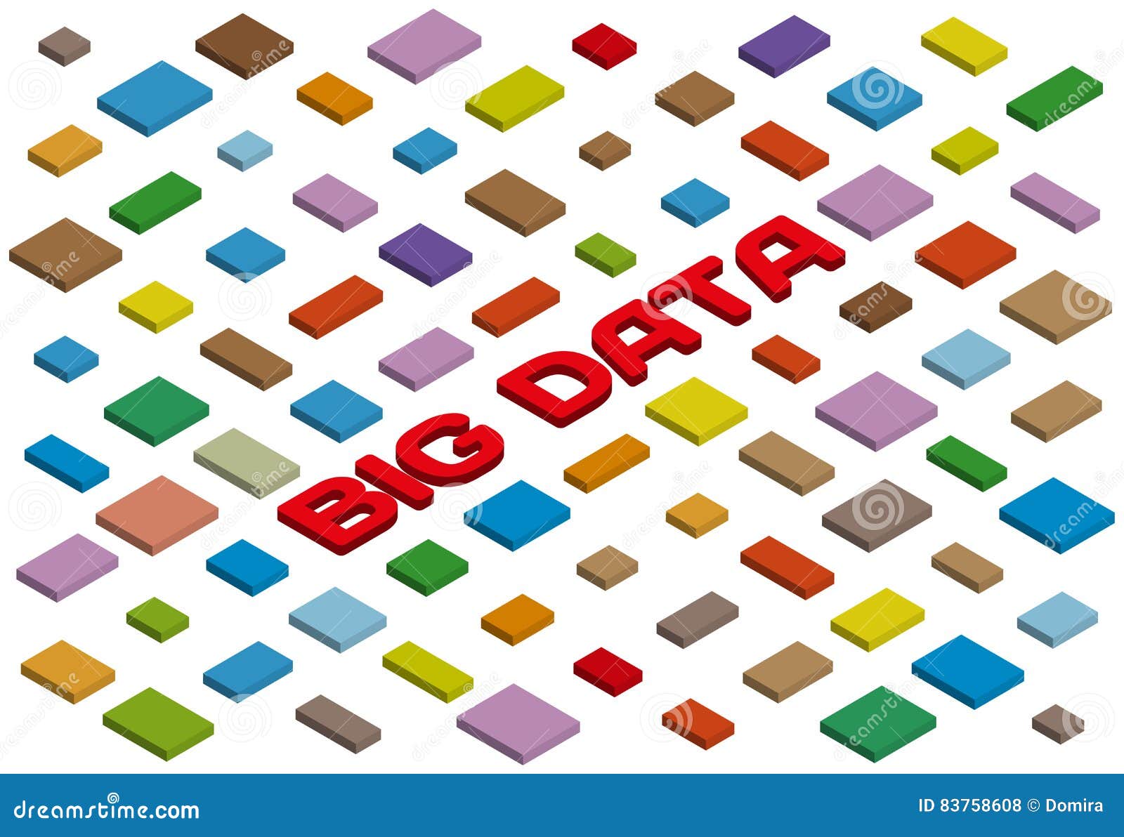 Big Data Flat Background. Data Center Minimal Style Concept Stock ...