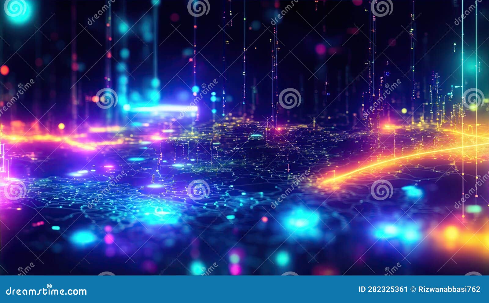 Big Data Flow in Cyber Blockchain Fields with Technology Concepts Stock Illustration ...