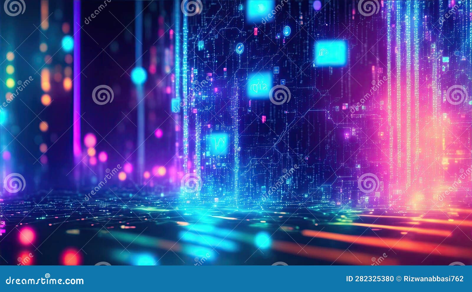 Big Data Flow in Cyber Blockchain Fields with Technology Concepts Stock Illustration ...