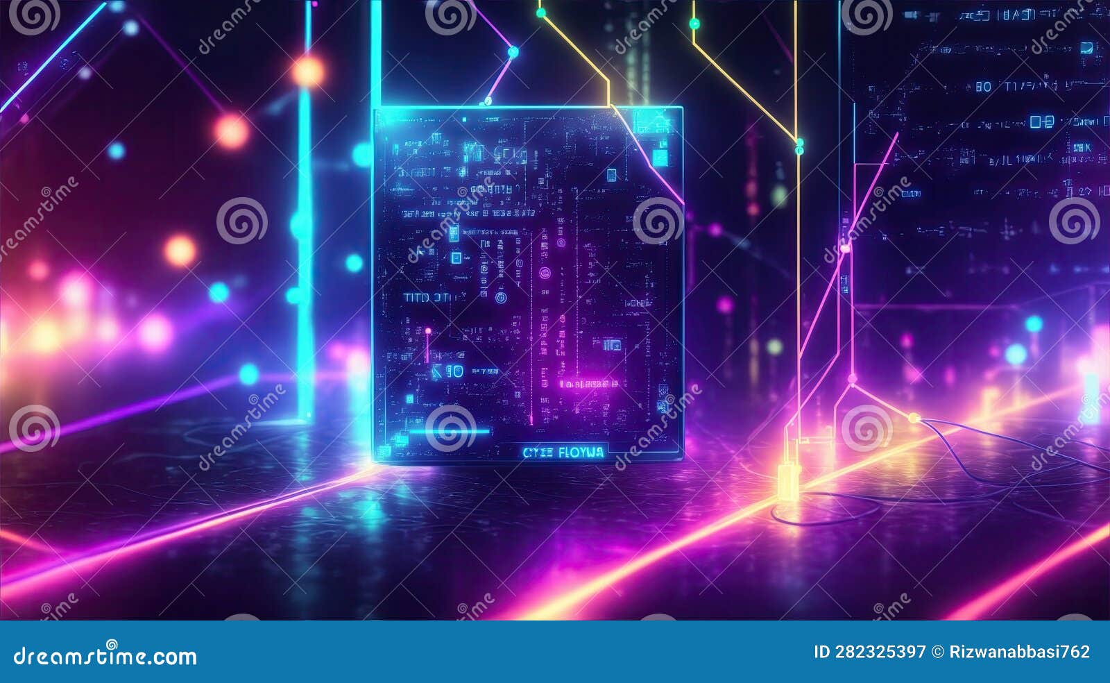Big Data Flow in Cyber Blockchain Fields with Technology Concepts Stock Illustration ...