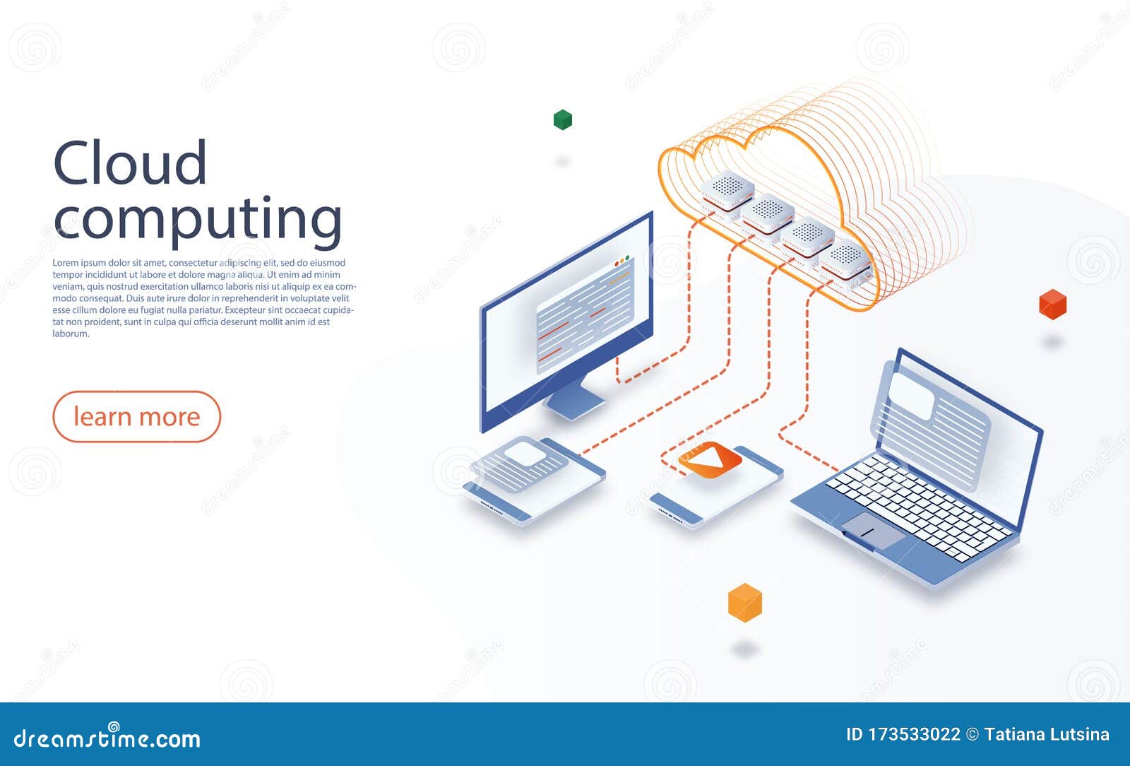 Big Data Flow Processing Concept. Cloud Technology Illustration Stock Vector - Illustration of ...