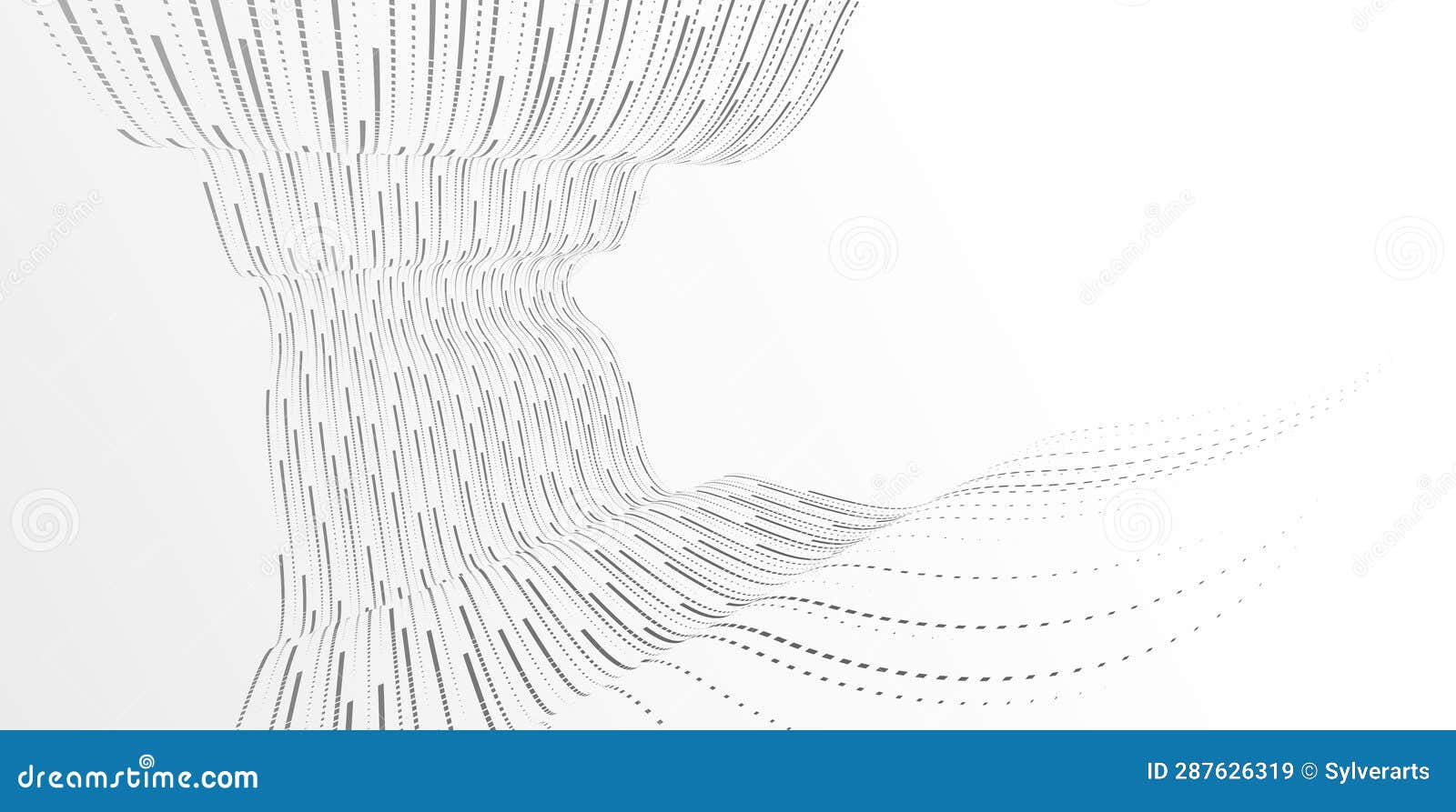 Big Data Flow Technology and Science Vector Background, Tech Abstraction with Lines Electronics ...