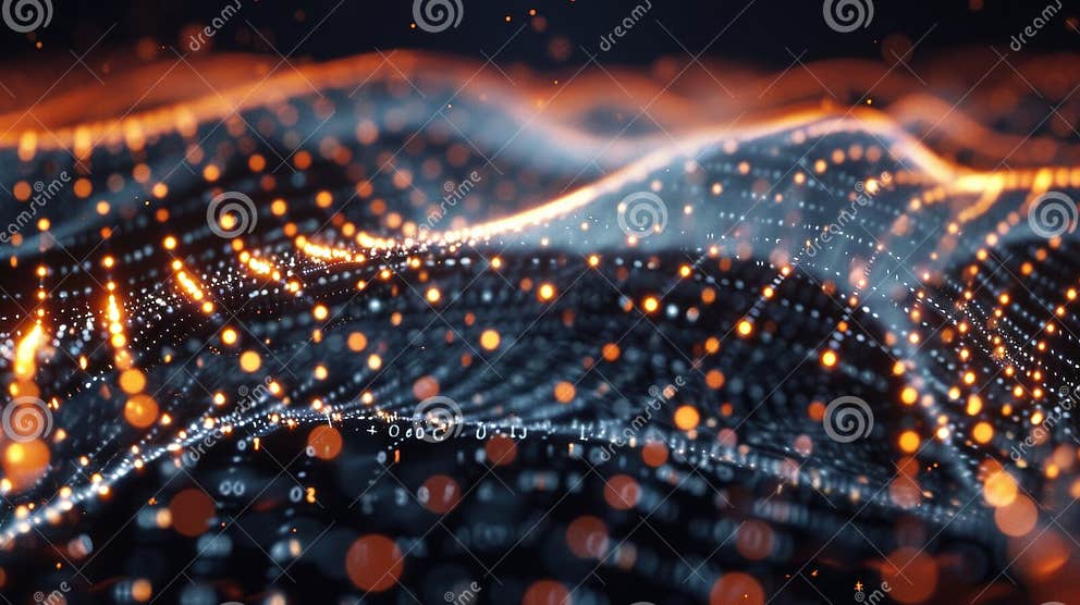 Big Data Flowing Like a Digital Wave with Binary Code Particles Stock ...