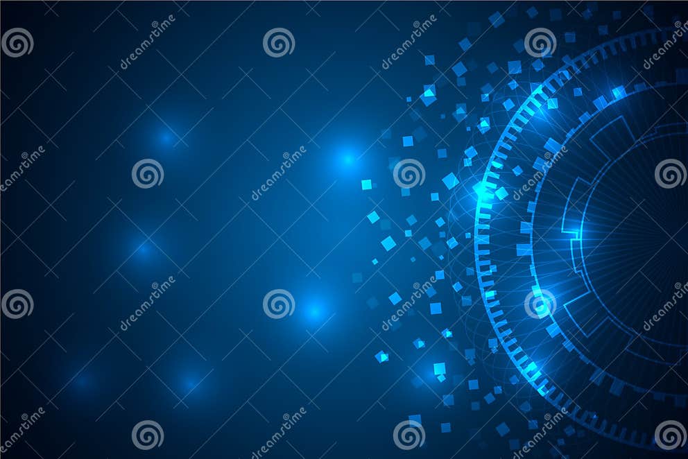 Big Data Futuristic Light with Line and Circle on Abstract Background ...