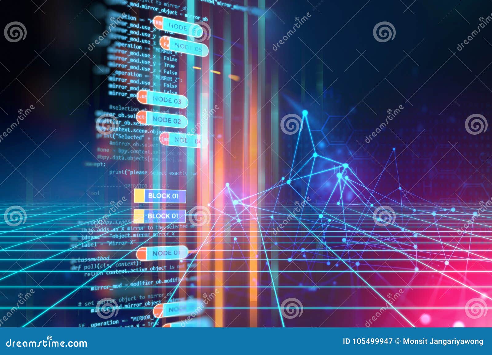 Big Data Futuristic Visualization Abstract Illustration Stock ...