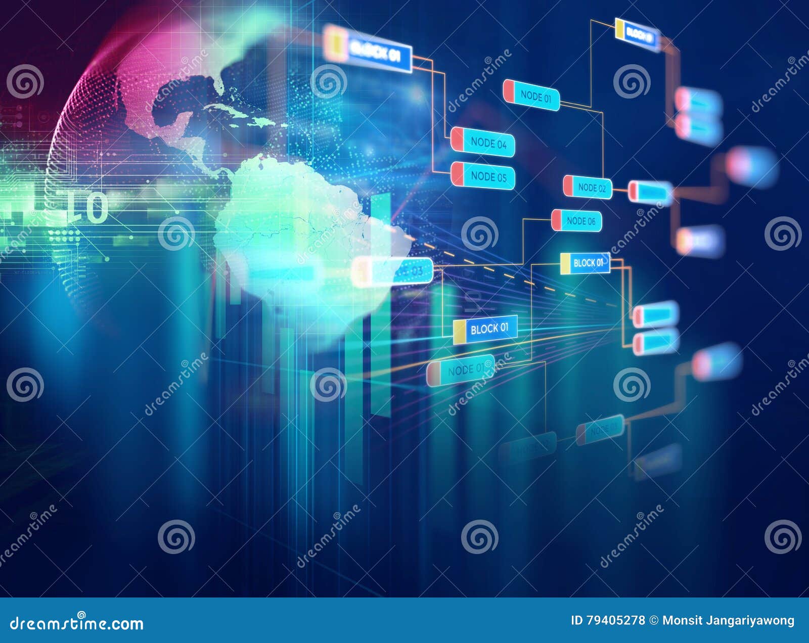 Big Data Futuristic Visualization Abstract Illustration Stock ...