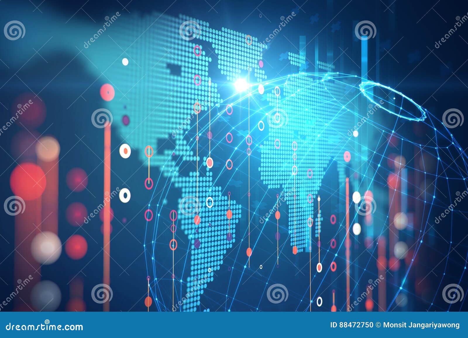 Big Data Futuristic Visualization Abstract Illustration Stock Illustration Illustration Of