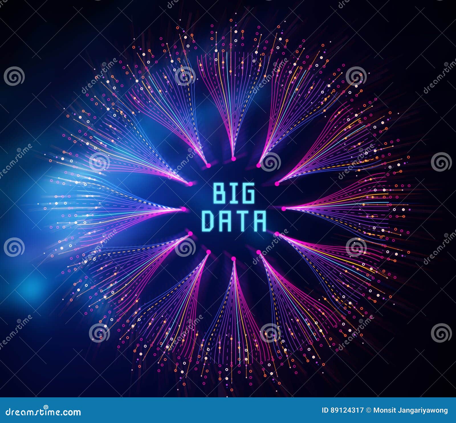 Big Data Futuristic Visualization Abstract Illustration Stock ...