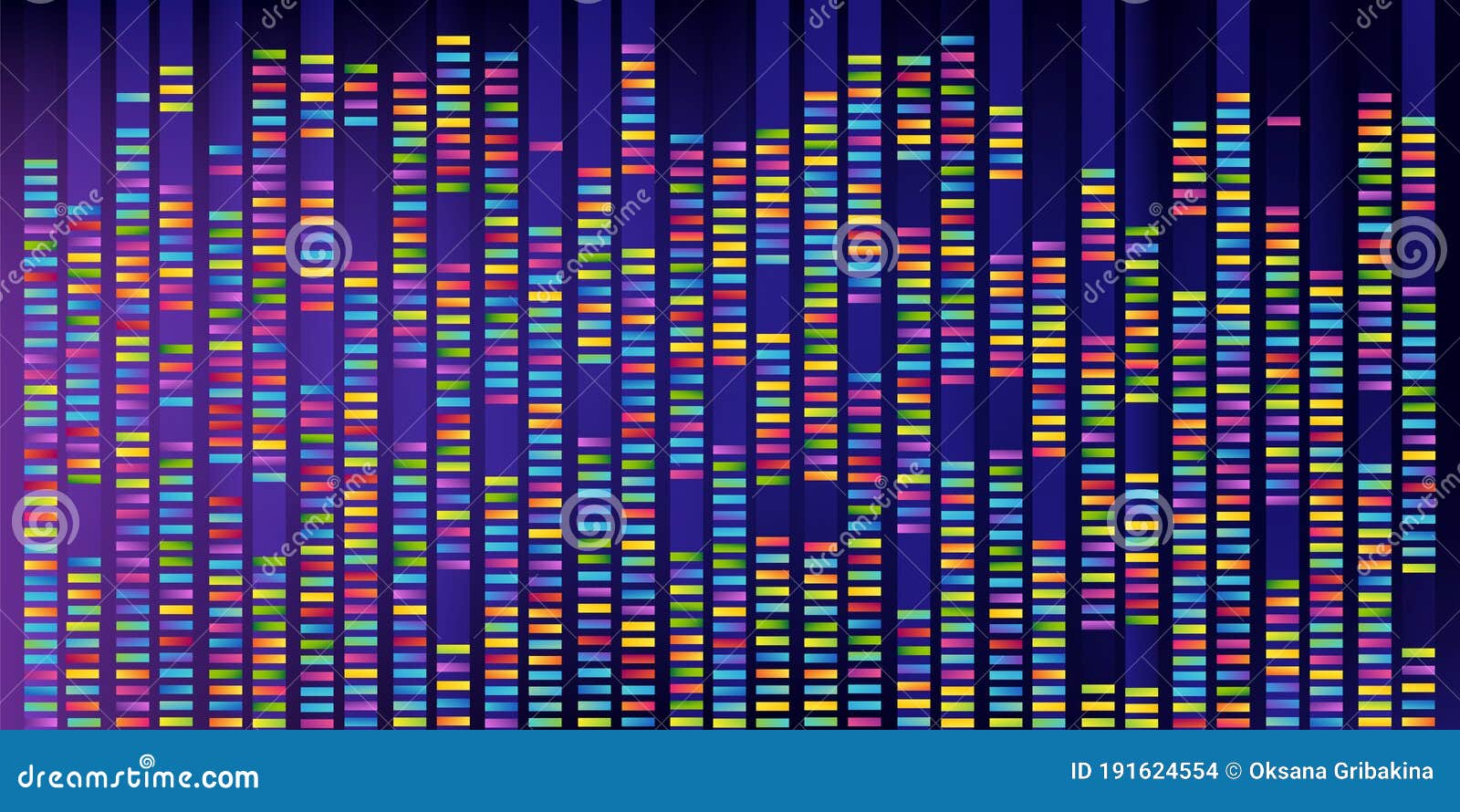 Big Data or Genome Map Background. Colorful Abstract Scientific Banner ...