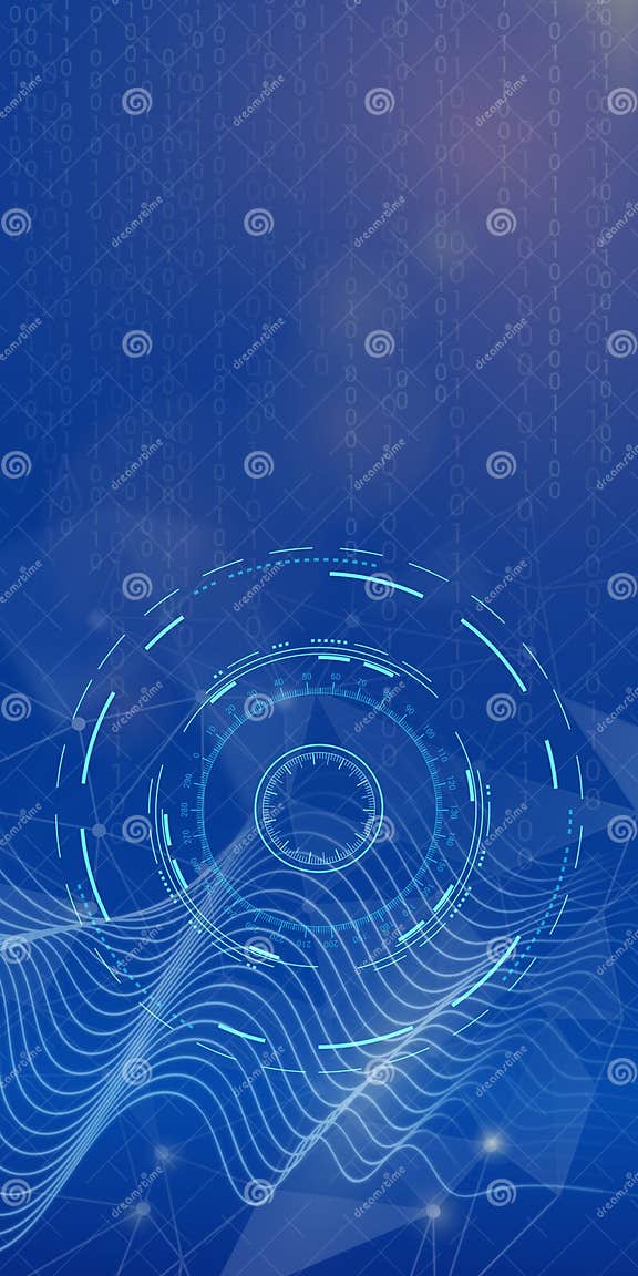 Big Data, Global Network, Artificial Intelligence. Technological Background with Binary Code ...