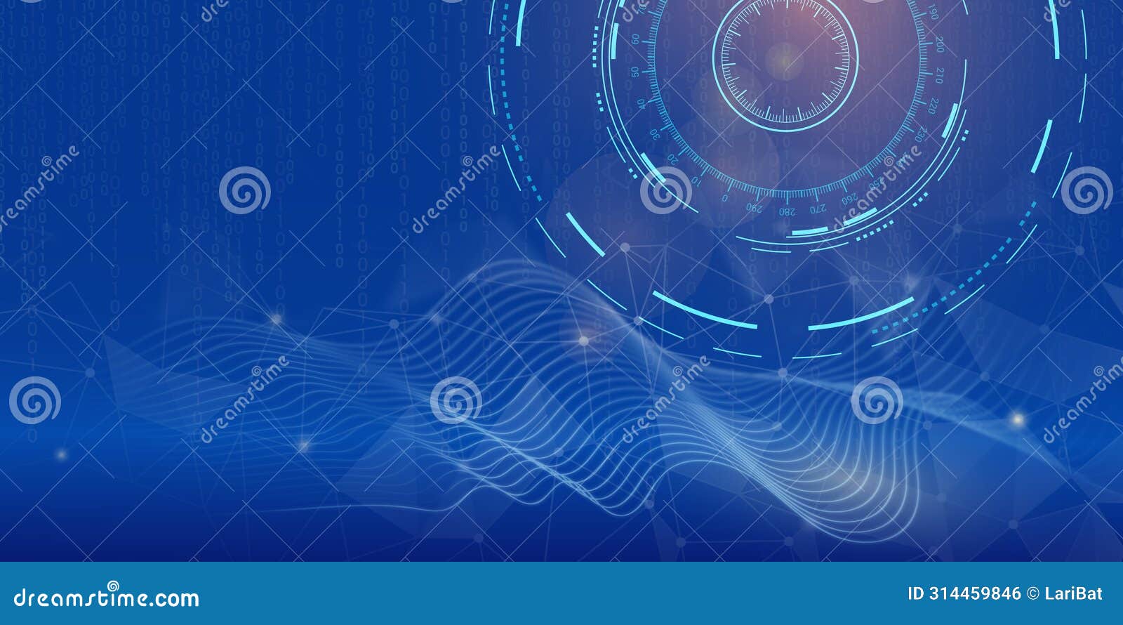 Big Data, Global Network, Artificial Intelligence. Technological Background with Binary Code ...